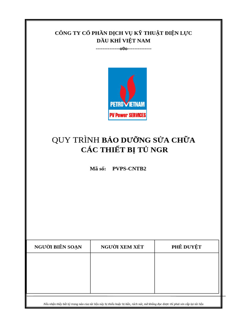 QT Điện- CNTB2-BDSC Tủ NGT | PDF