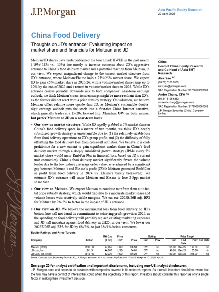 China Food Delivery | PDF | Subsidy | Profit (Economics)