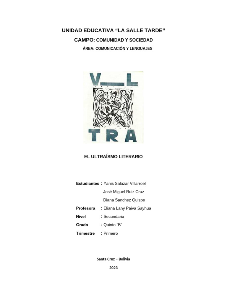 Definición y Representantes del Ultraísmo | PDF