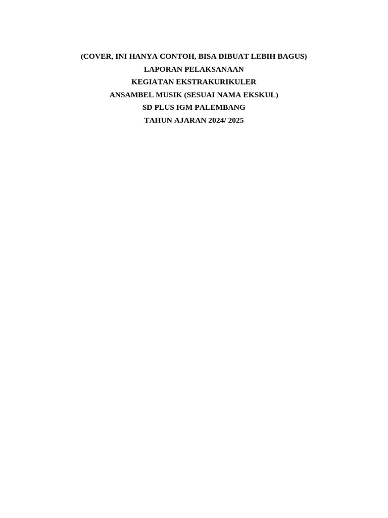 Format Laporan Pelaksanaan Ekskul... | PDF