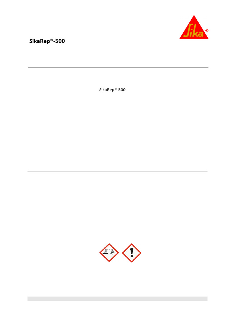 HS - Sika Rep-500 | PDF | Agua | Química