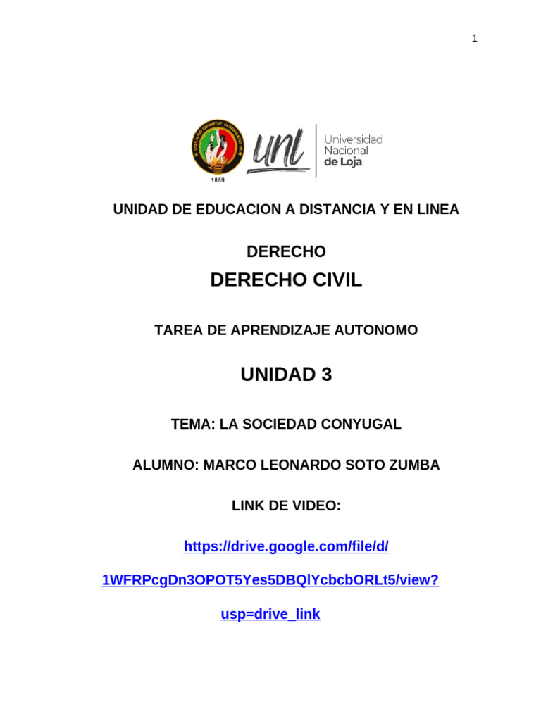 Derecho Civil Autonomo Unidad 3 | PDF