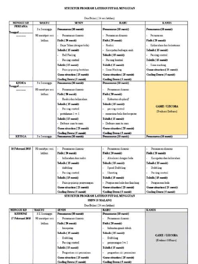 Program Latihan Futsal | PDF