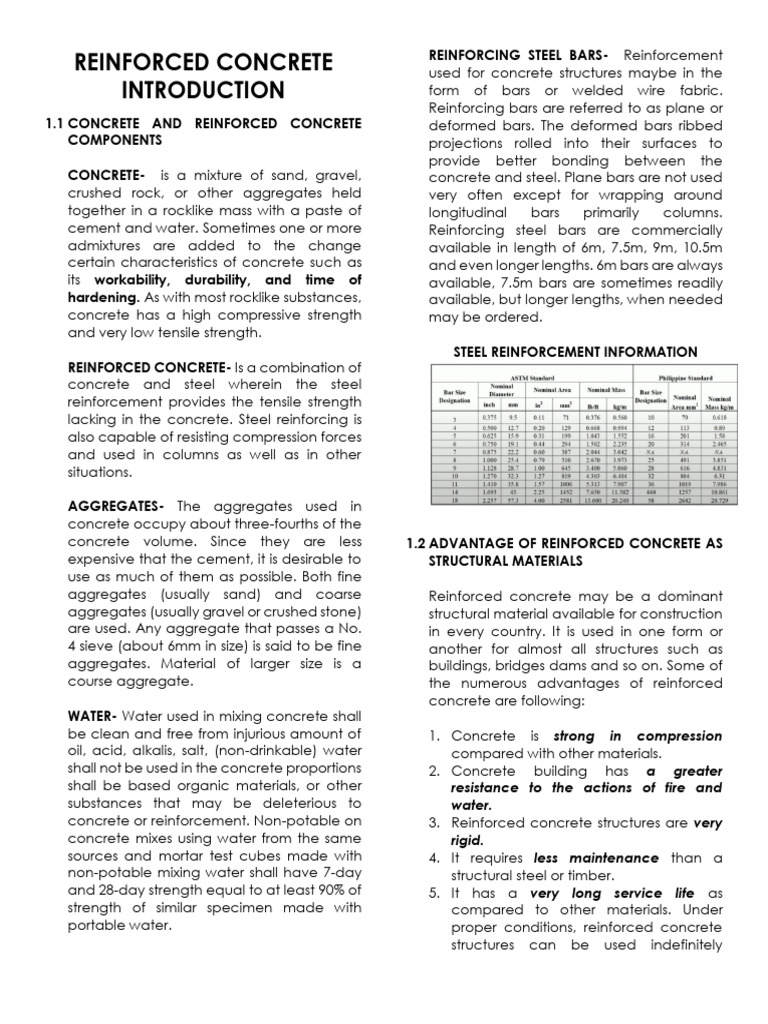 Reinforced Concrete Introduction | PDF | Concrete | Reinforced Concrete
