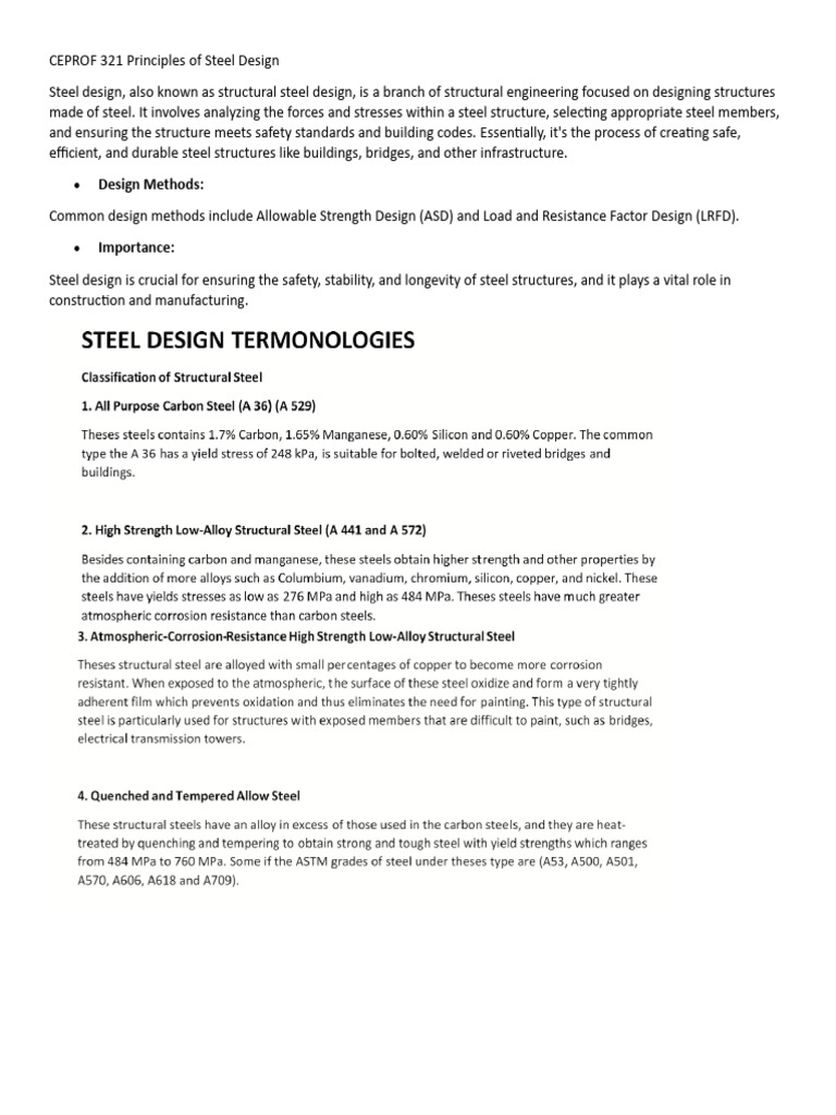 Principles of Steel Design First Meeting | PDF | Welding | Construction