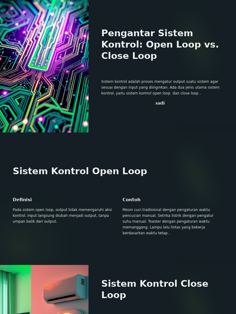 Perbandingan Sistem Kontrol Open dan Close Loop | PDF