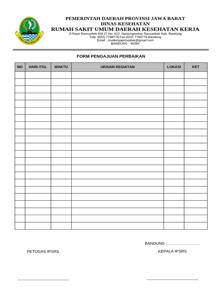 Form Pengajuan Perbaikan | PDF