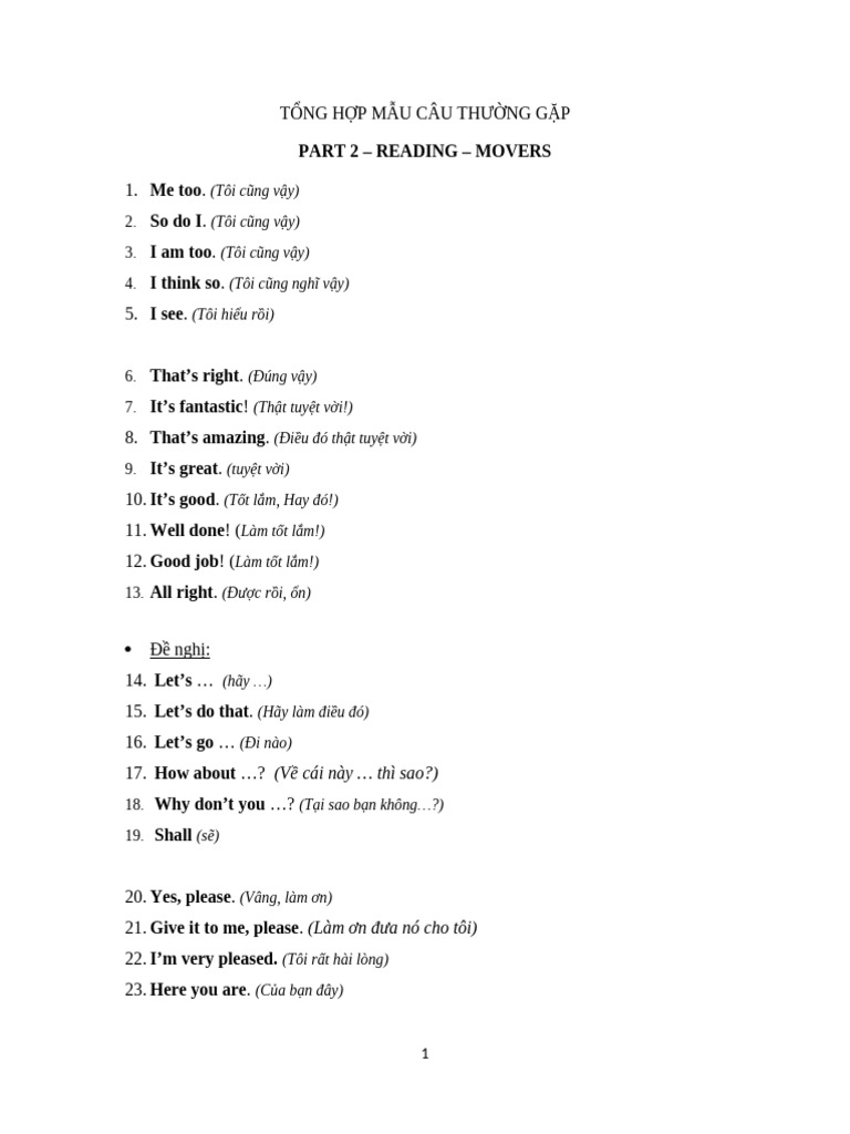 Part 2 - Reading - Movers | PDF