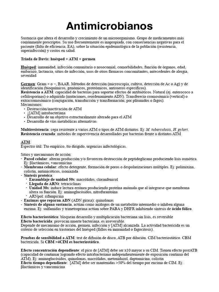 Uso y Resistencia a Antimicrobianos | PDF | Penicilina | Microbiología