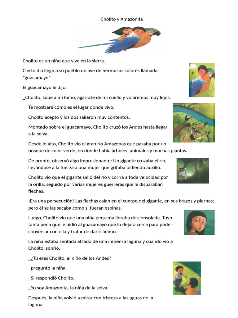 Cholito y Amazonita: Aventura en la Selva | PDF