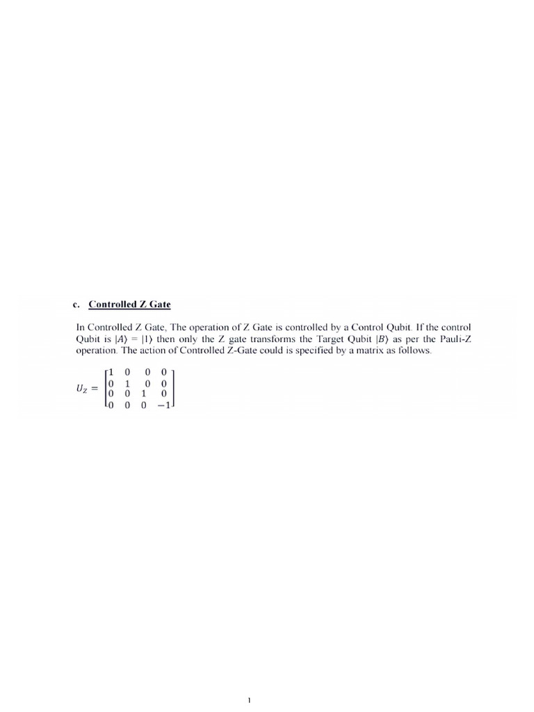 Control Z Gate | PDF