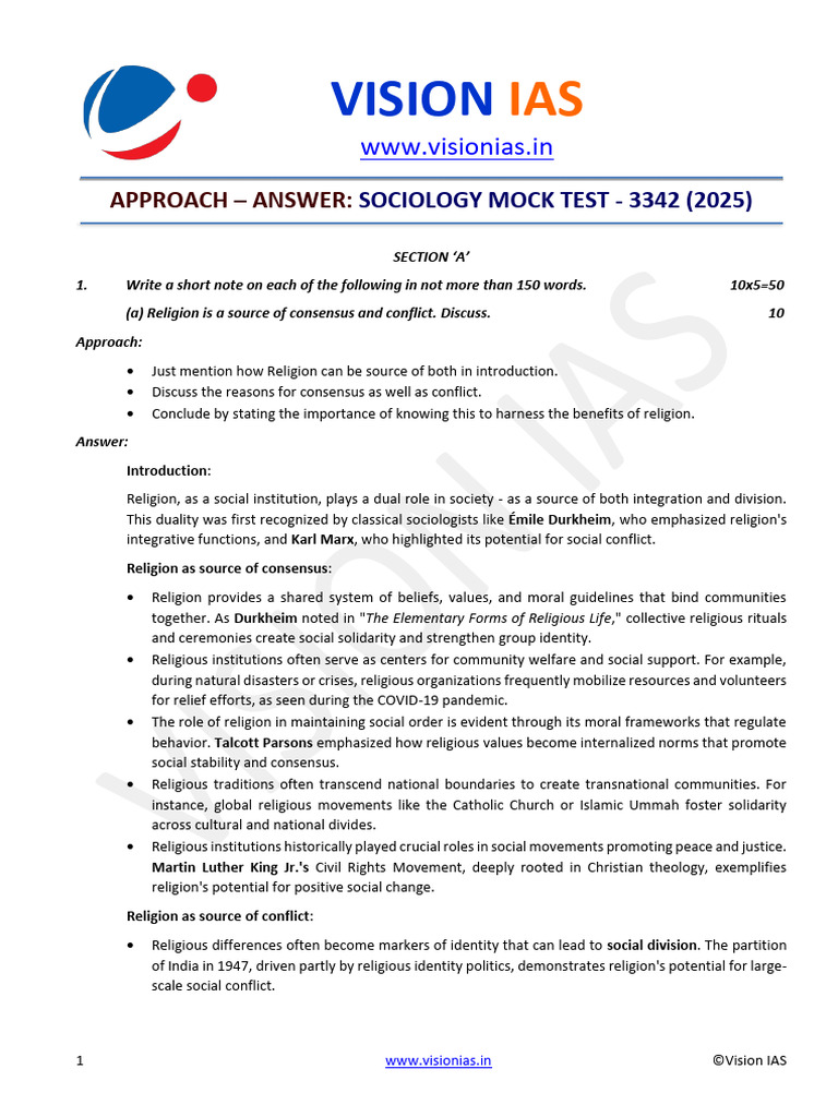 Sociology Test 1 Code 3342 Approach Answer Team LPRPDV | PDF | Deviance ...