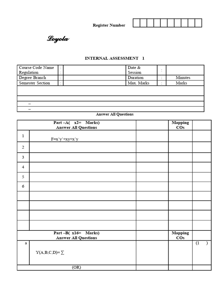 Ec3352-Dsd Iat 1 Question Answer Key | PDF | Arithmetic | Mathematical Logic
