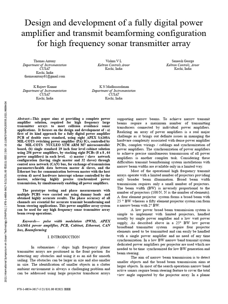 2021 Design and Development of a Fully Digital Power Amplifier and Transmit Beamforming ...