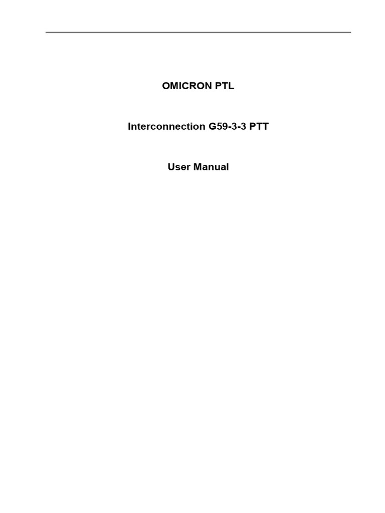 DEA Interconnection G59!3!3 PTT User Manual ENU | PDF | Calibration | Relay