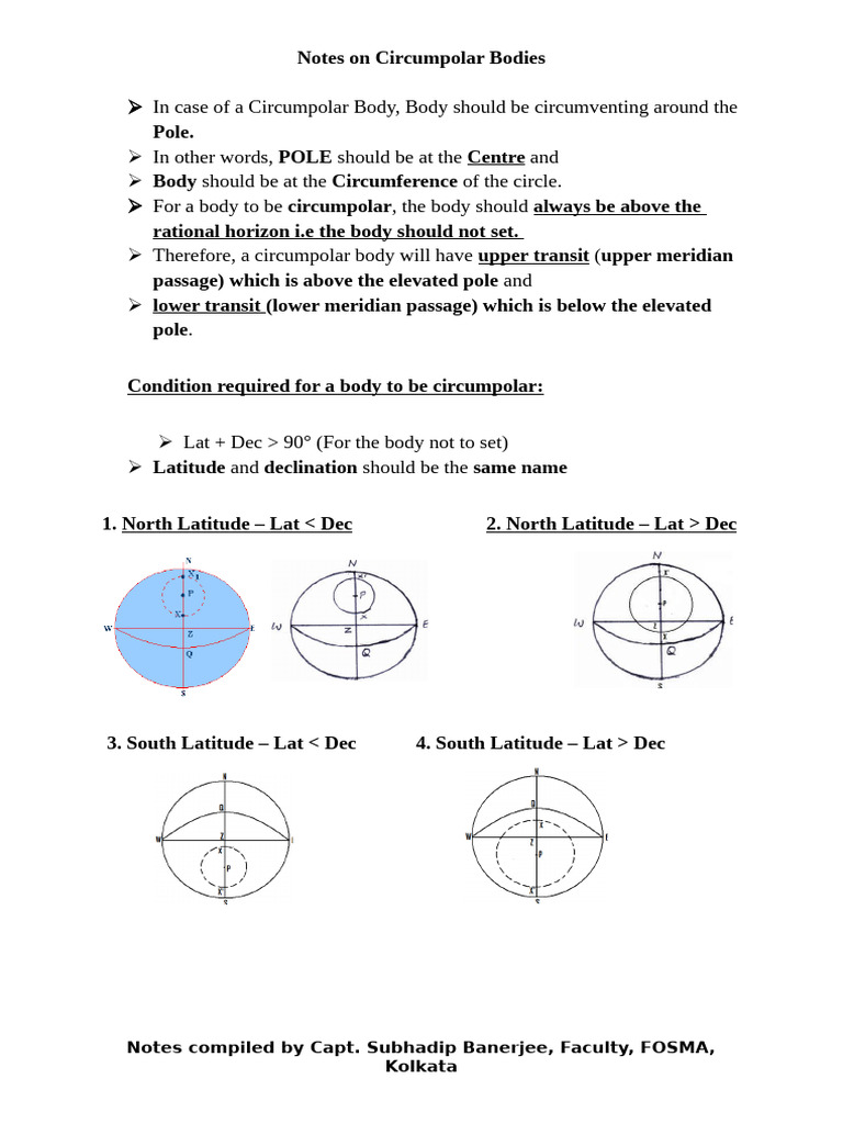 Notes On Circumpolar Bodies-1 | PDF | Latitude | Elementary Geometry