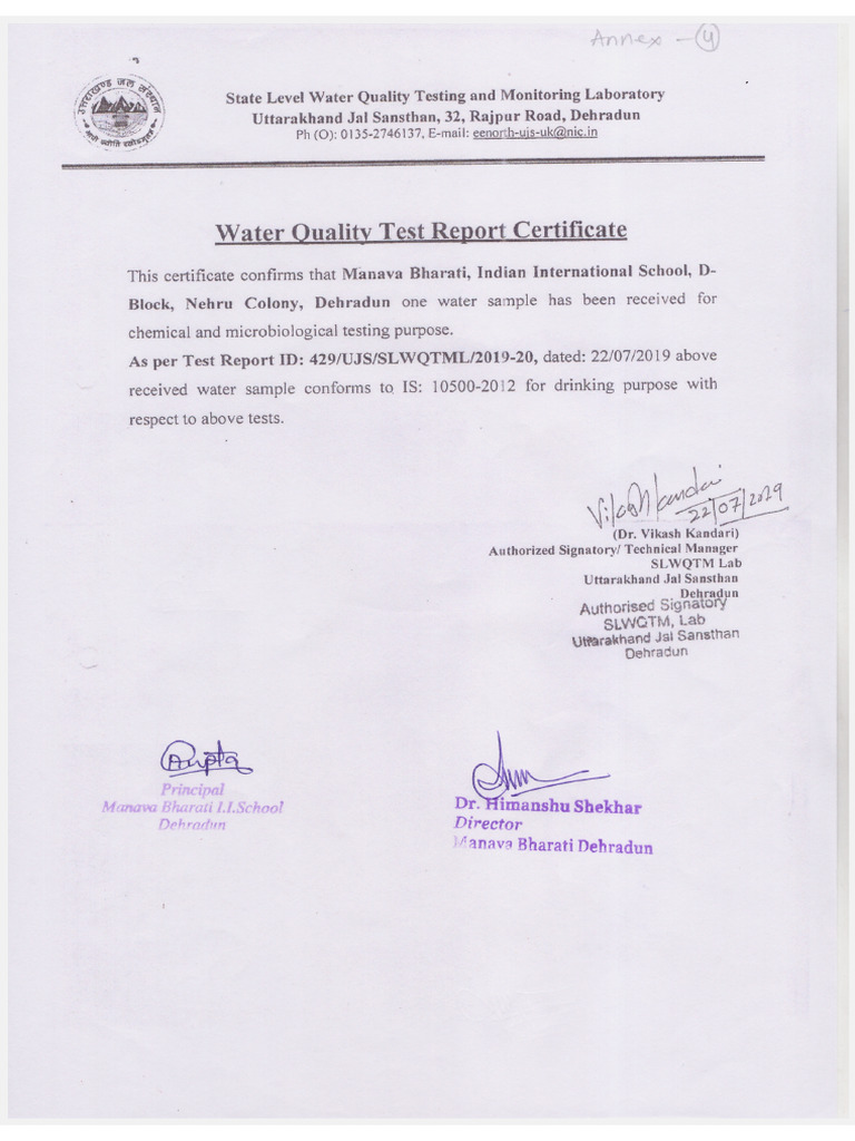 Water Quality Test Report | PDF