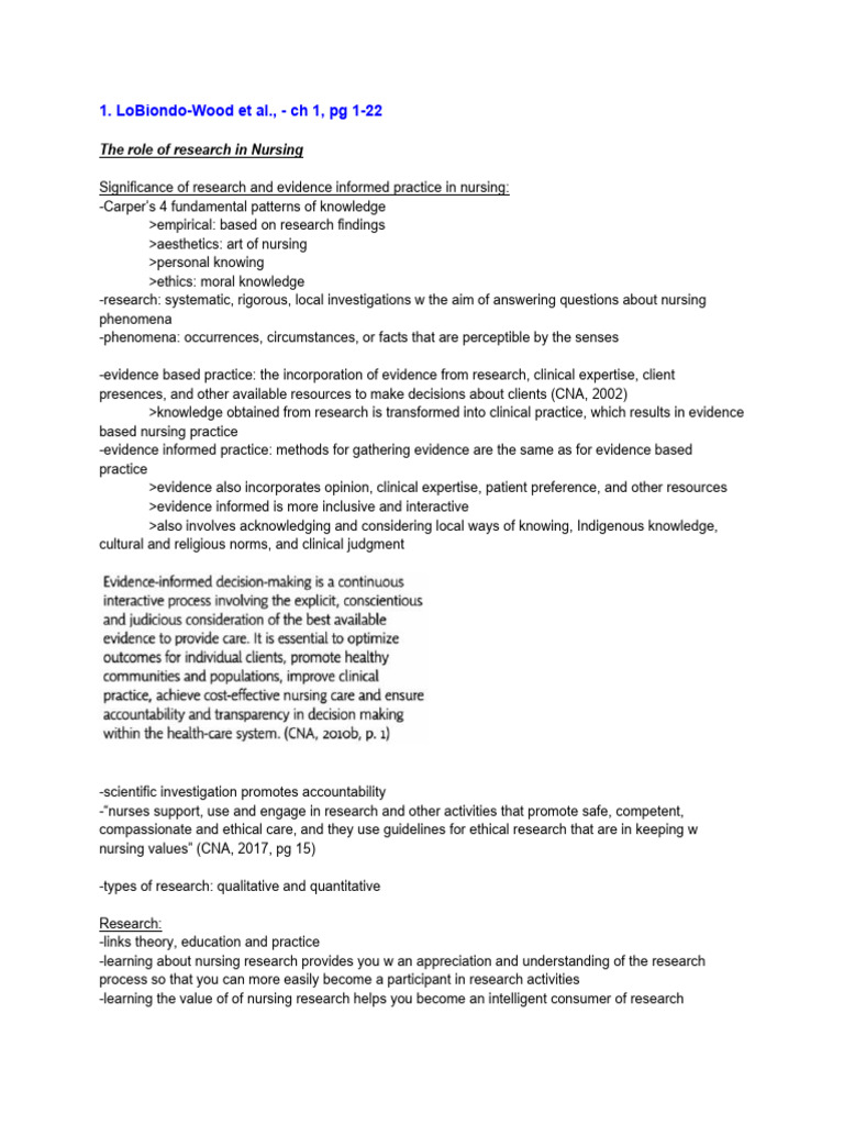 NSE - Chapter 1 Notes PDF | PDF | Nursing | Knowledge