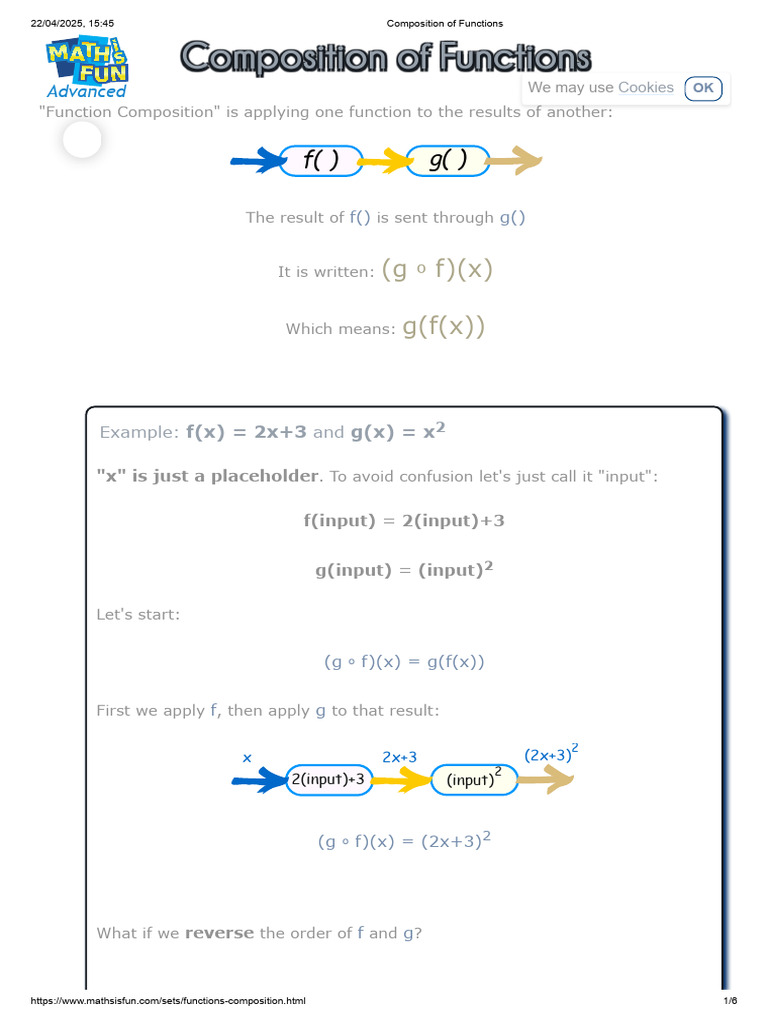 Composition of Functions | PDF | Function (Mathematics) | Elementary Mathematics