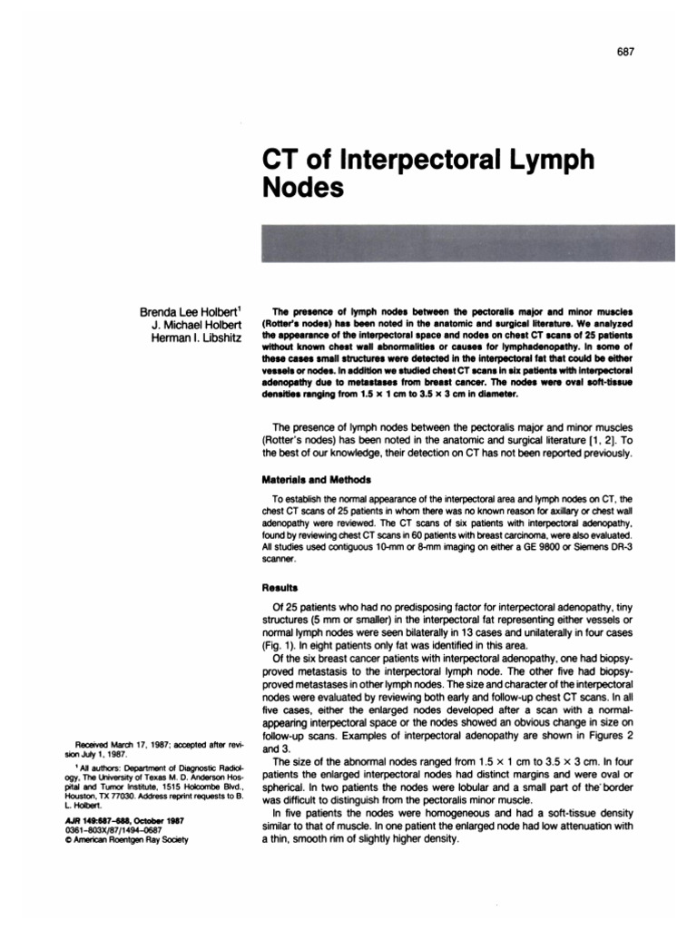 Libshitz Et Al 2012 CT of Interpectoral Lymph Nodes | PDF | Breast ...