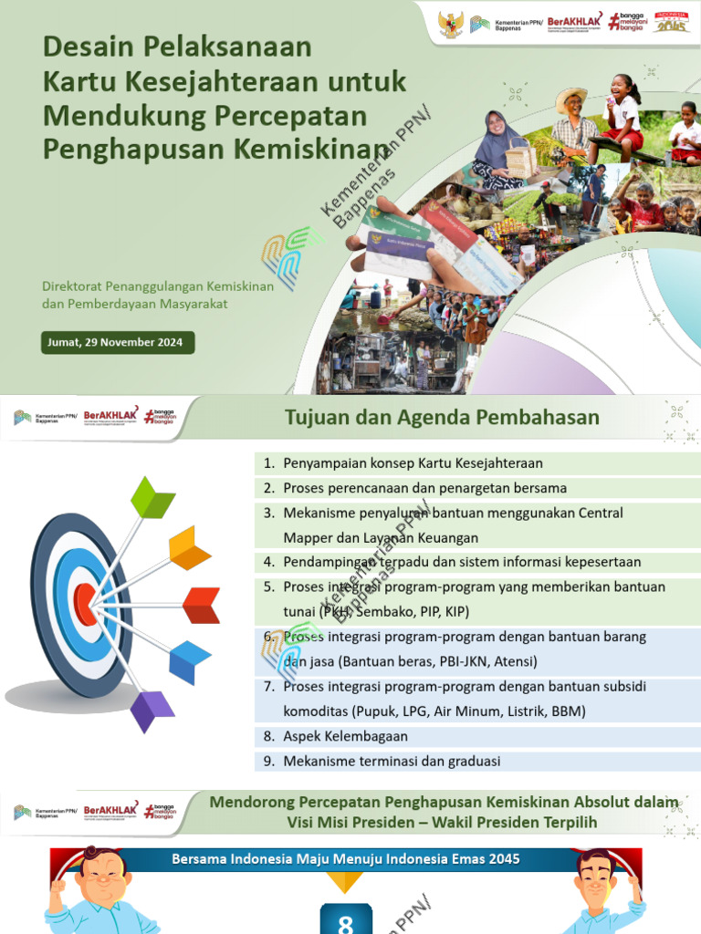 (291124) - Bahan Rapat Persiapan Program Kartu Kesejahteraan 2 Kartu Sejahtera | PDF