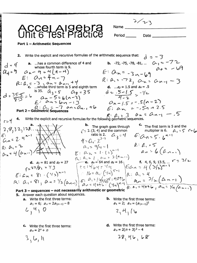 2023 Unit 6 Test Practice KEY 2 | PDF