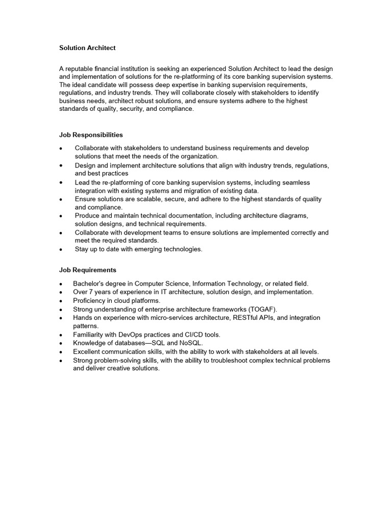Solution Architect | PDF