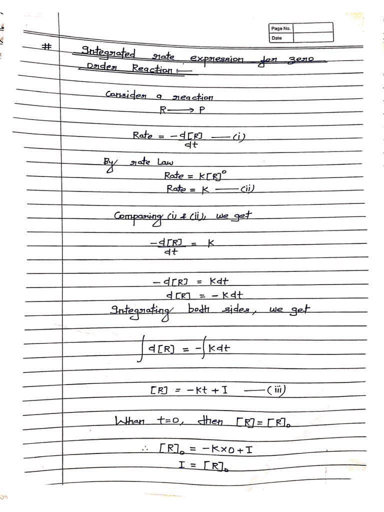 Integrated Rate Equation With All Numericals Covered | PDF