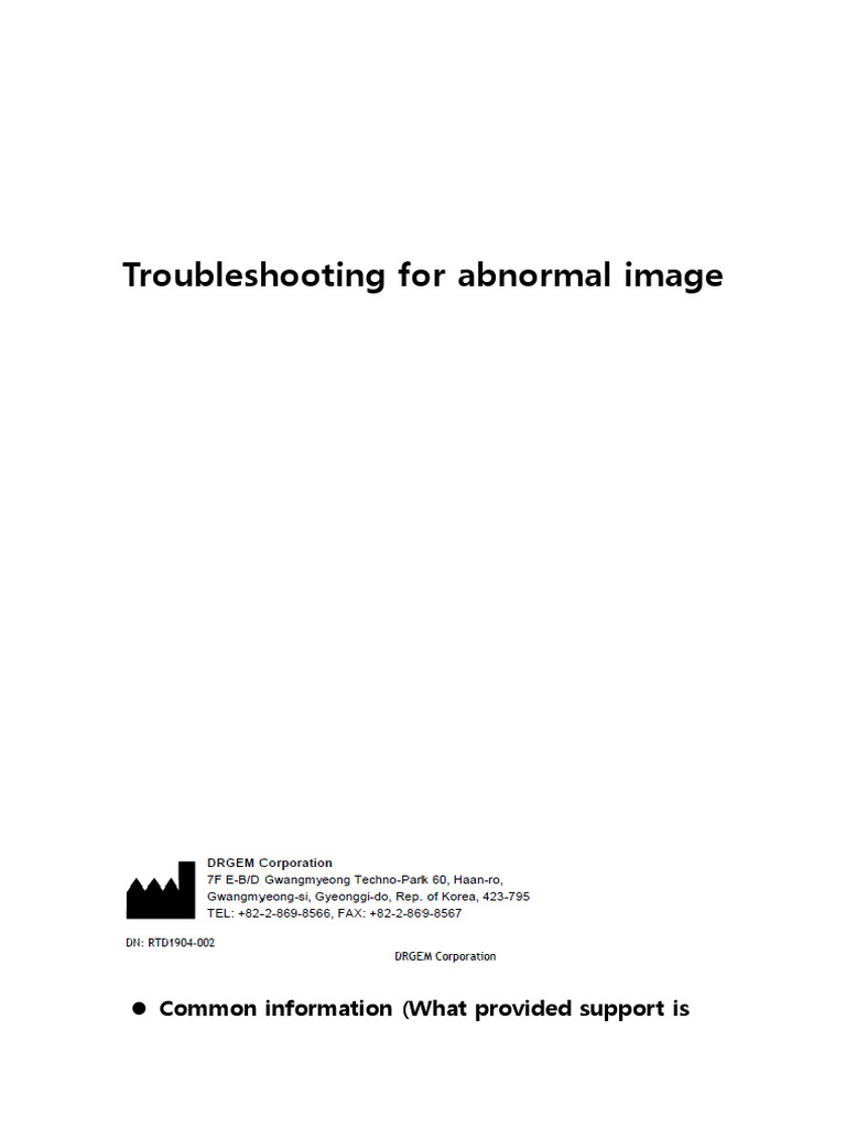 Troubleshooting Abnormal Image Issues | PDF