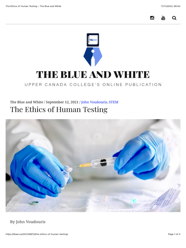 Ethics of Human Testing Explained | PDF | Utilitarianism | Food And ...