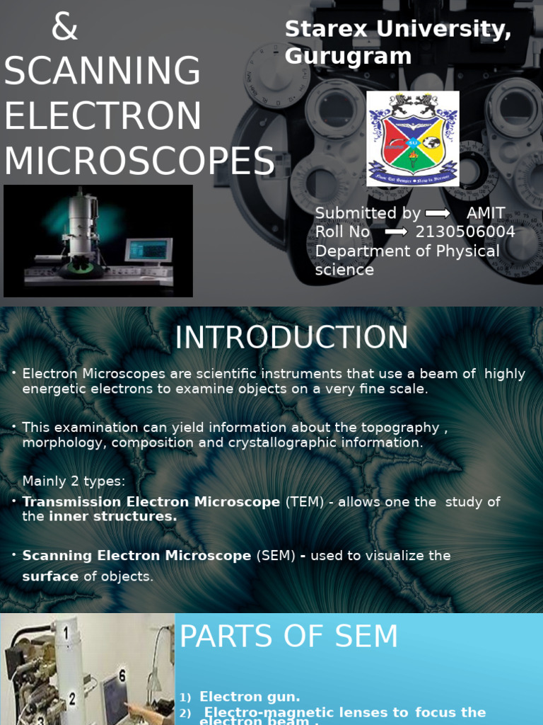 Transmission & Scanning Electron Microscopes | PDF | Scanning Electron ...