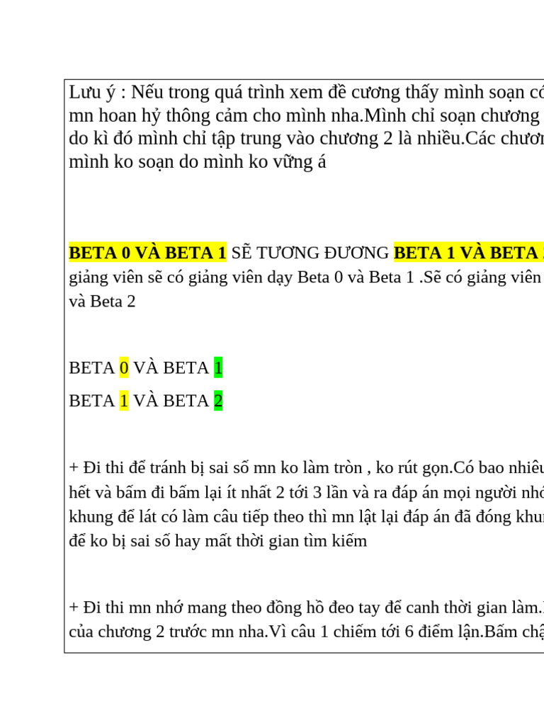 ÔN BÀI TẬP KTL | PDF