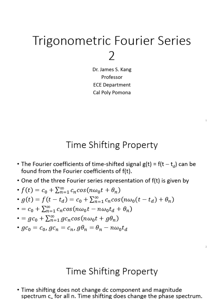 Trigonometric Fourier Series 2 | PDF | Fourier Series | Fourier Transform