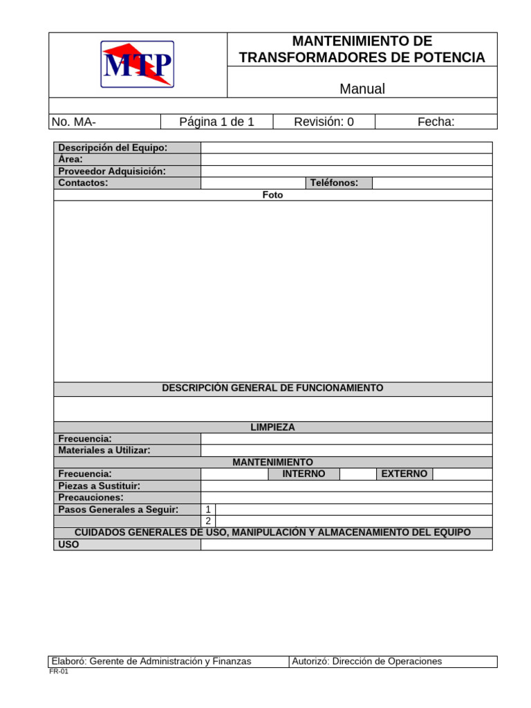 MA-01 Manual Formato Original | PDF