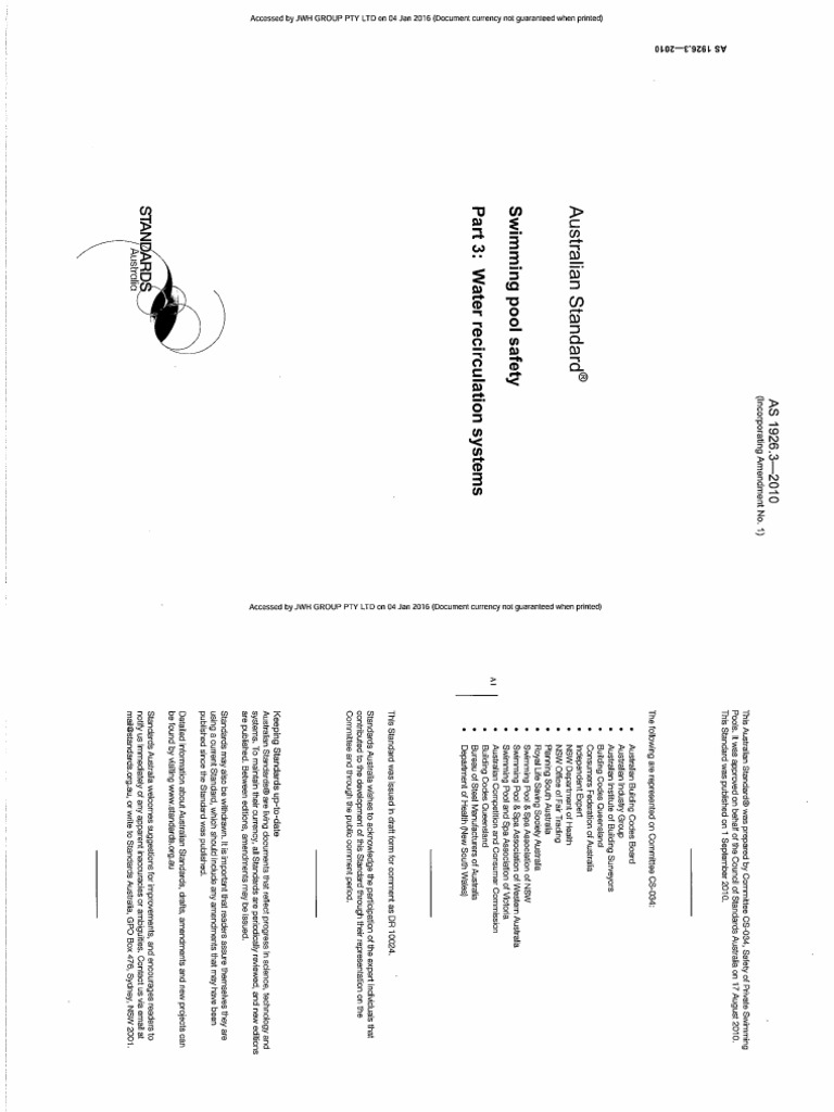 As 1926.3 Part 3 (Water Reticulation Systems) | PDF