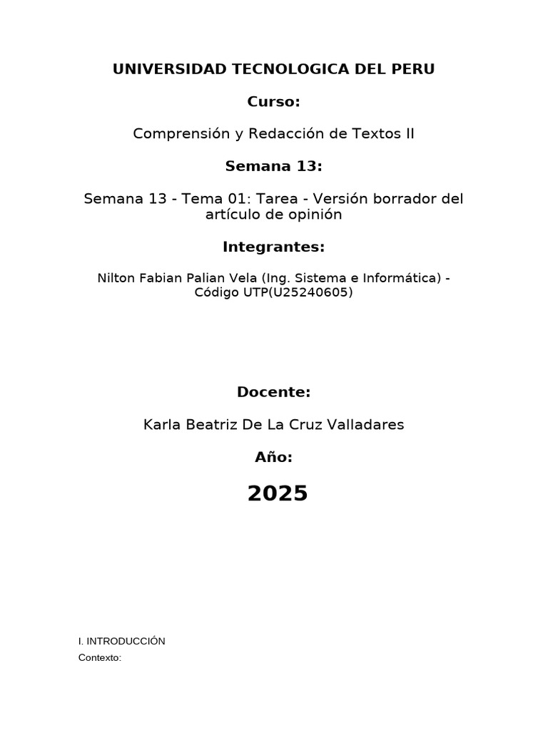 Textos Semana 11 Tarea | PDF | Turismo | Entorno natural