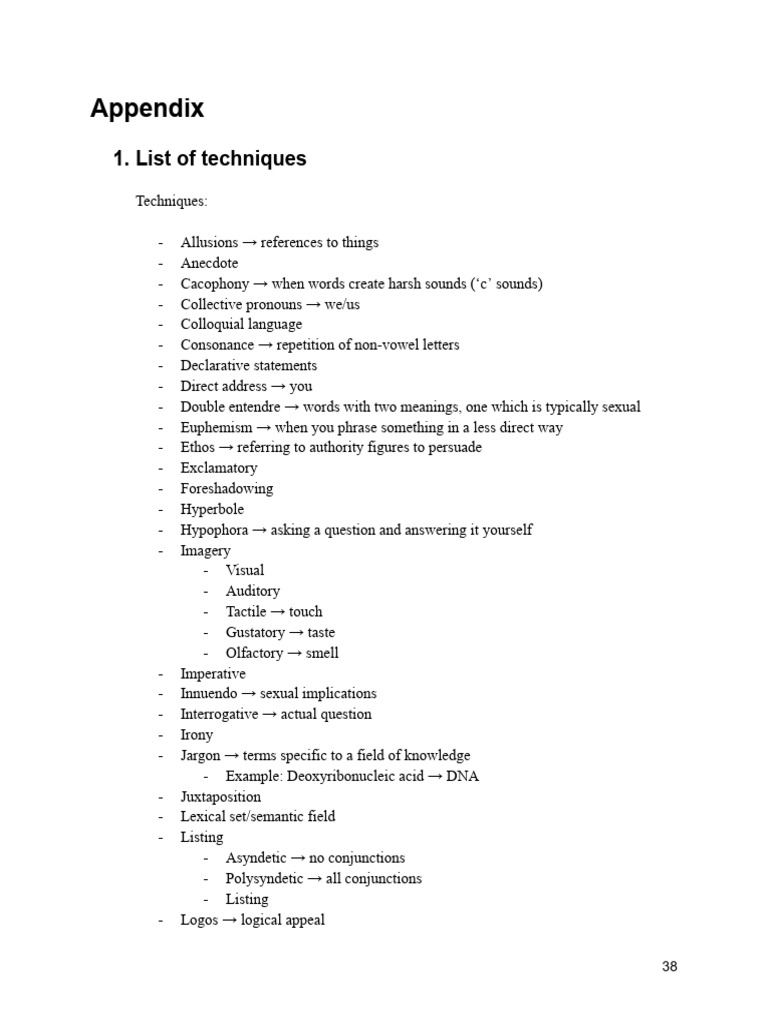 Literary Devices List | PDF | Question | Syntax