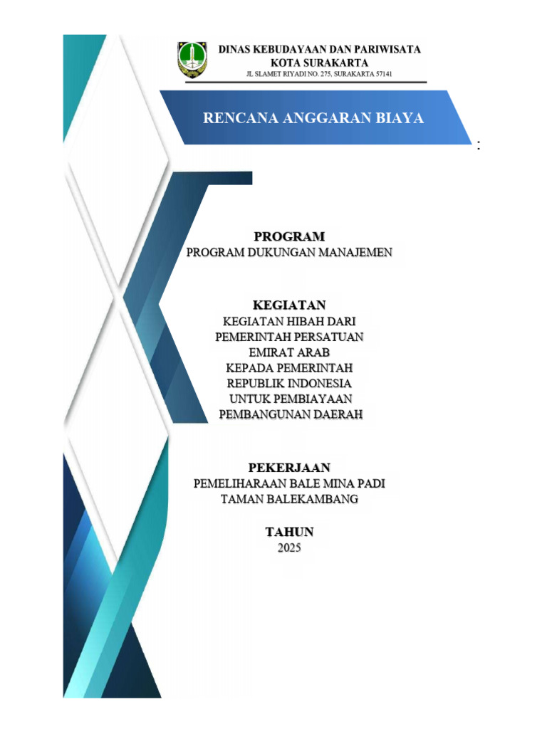 Pemeliharaan Bale Mina Padi 2025 | PDF