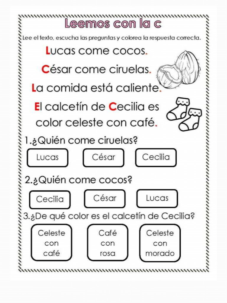 Actividades Letra C | PDF