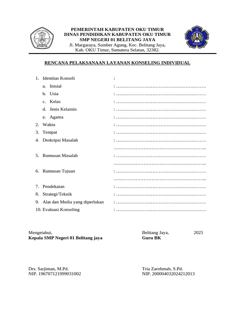RPL Konseling Individual | PDF