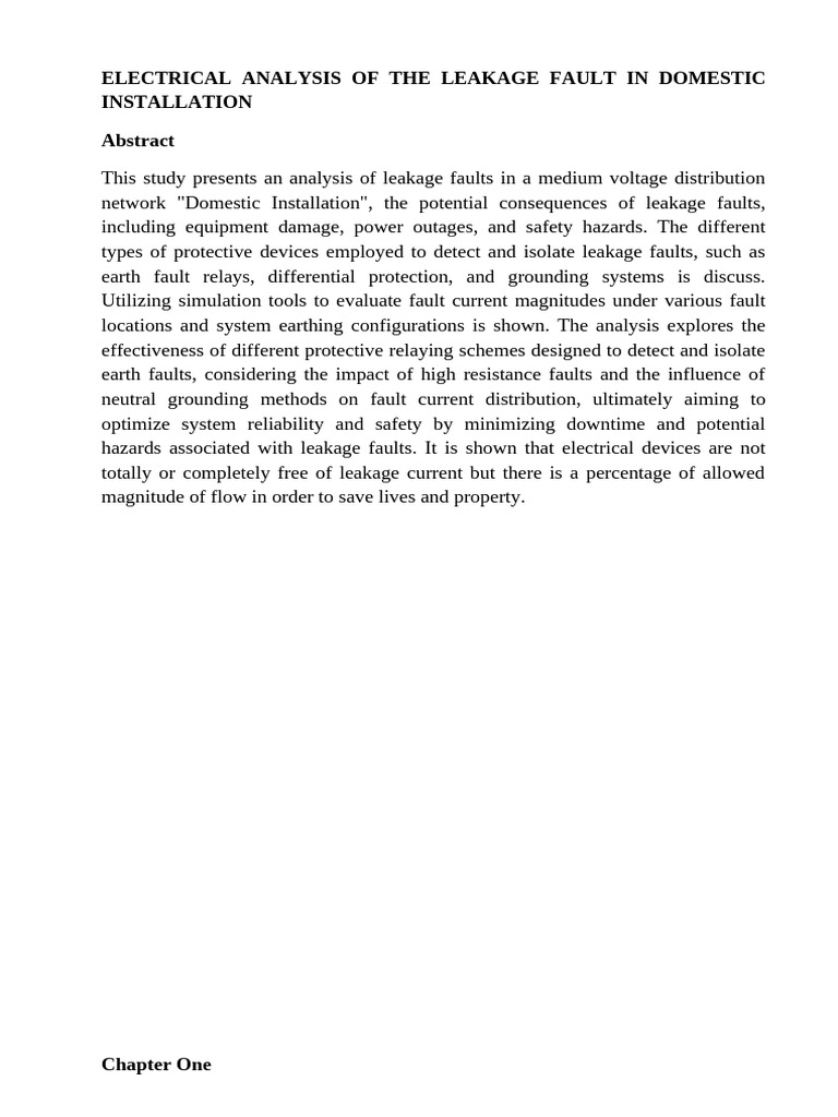 Leakage - Fault Analysis | PDF | Electric Current | Insulator (Electricity)