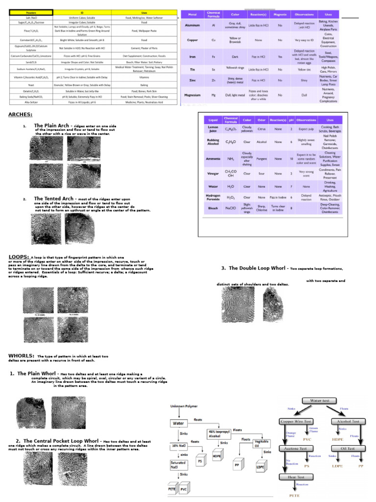 Crime Busters Fingerprint Guide | PDF | Acid | Physical Sciences