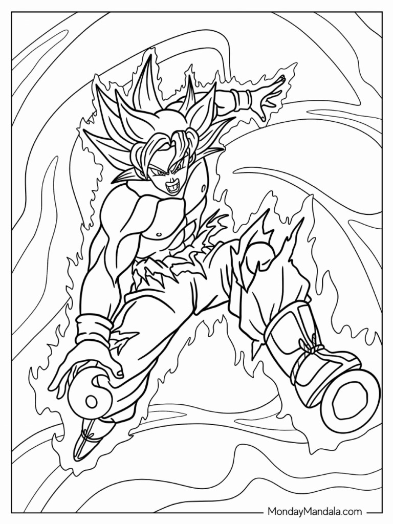 Goku Turning Into Super Saiyan Coloring Sheet | PDF