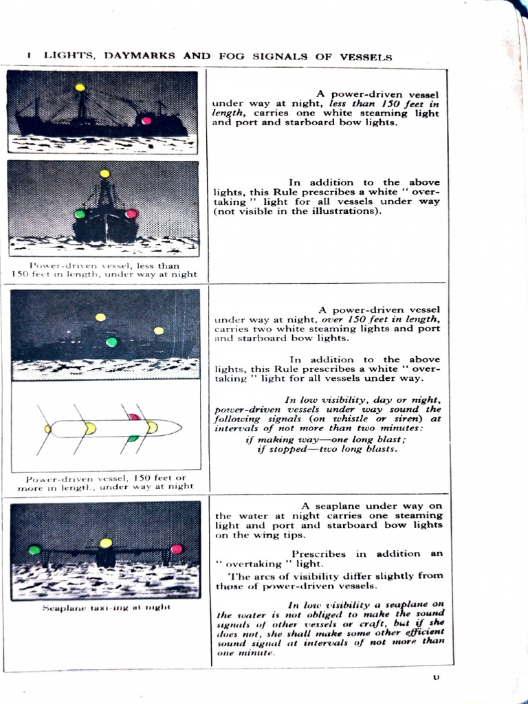 Lights, Daymarks, and Fogs Signals of Vessels | PDF | Fishing Trawler ...