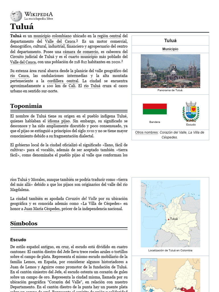 Tuluá: Corazón del Valle del Cauca | PDF