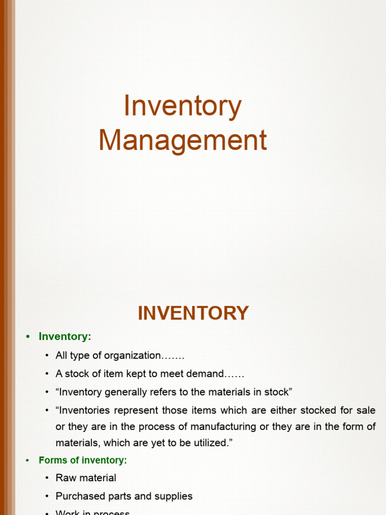 Inventory Management Essentials Explained | PDF | Inventory | Economies
