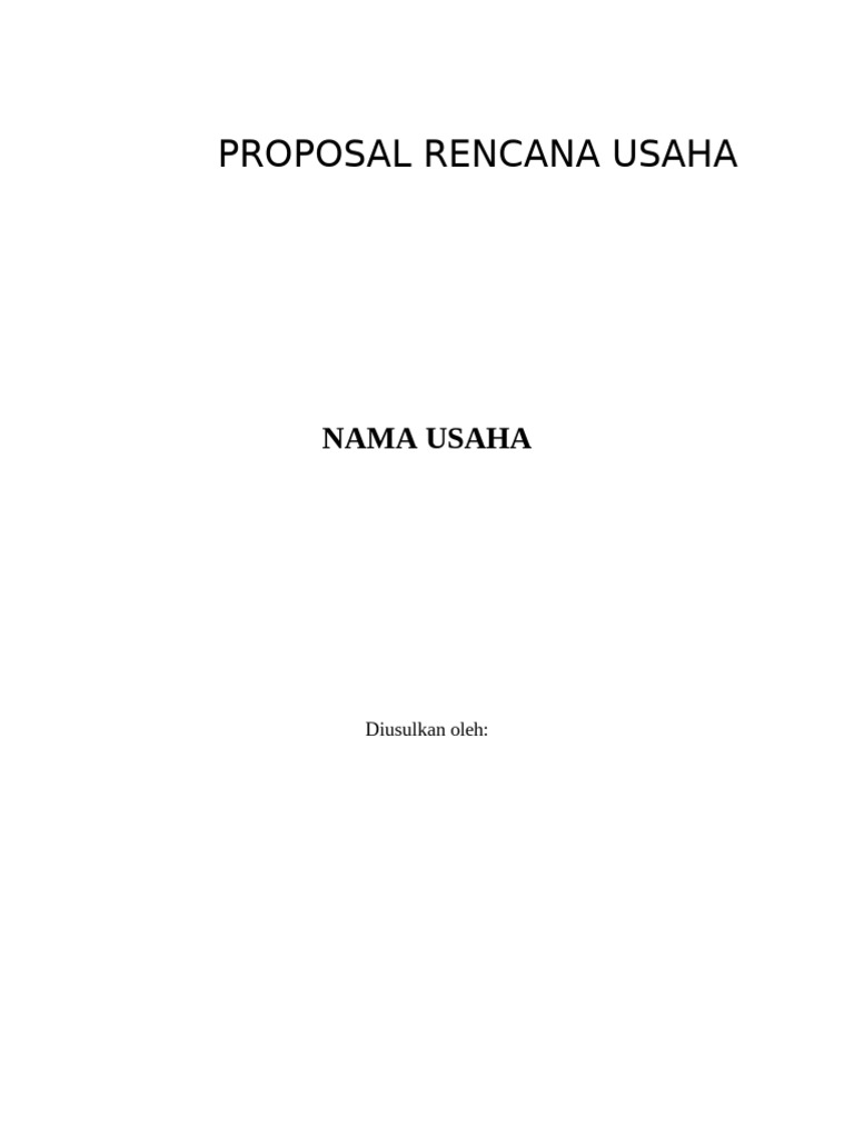 Template Proposal Usaha | PDF