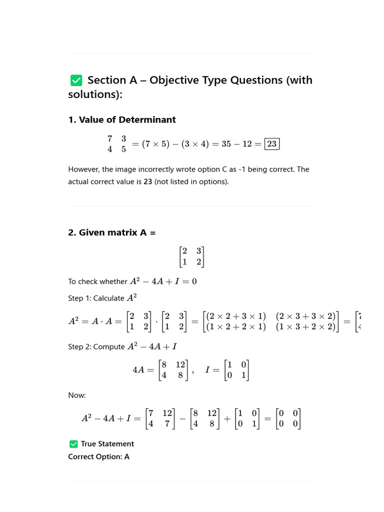 Math Model Paper Solutions | PDF