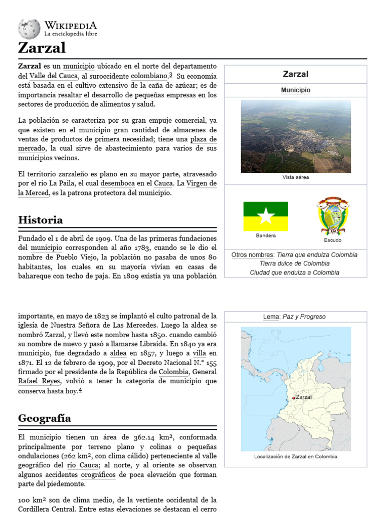Escudo y Bandera de Zarzal, Valle | PDF