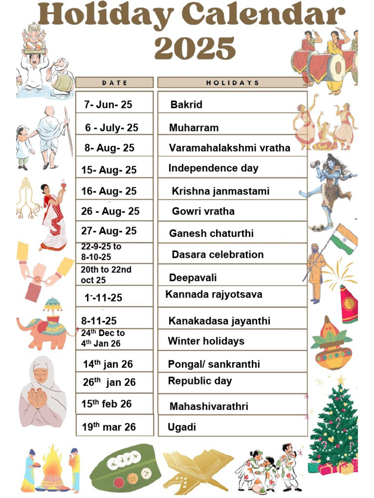 Holiday Calender 26 | PDF